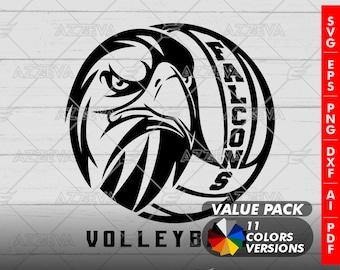 Wolf Volleyball Generic Design Color Bundle 11 Colors in SVG, PNG and ...