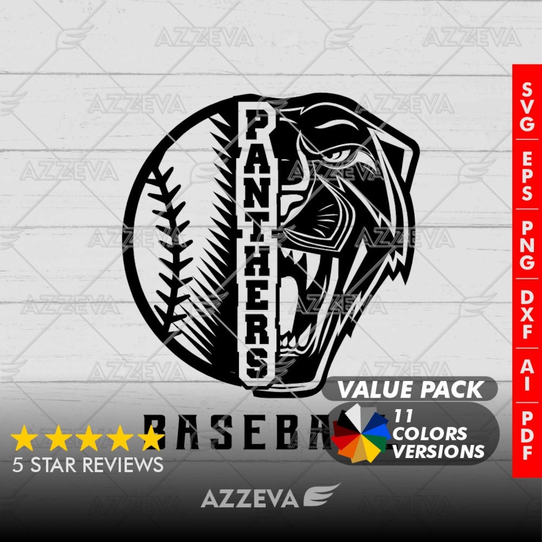 Panther Baseball Generic Design Color Bundle - 11 Colors in SVG, PNG ...