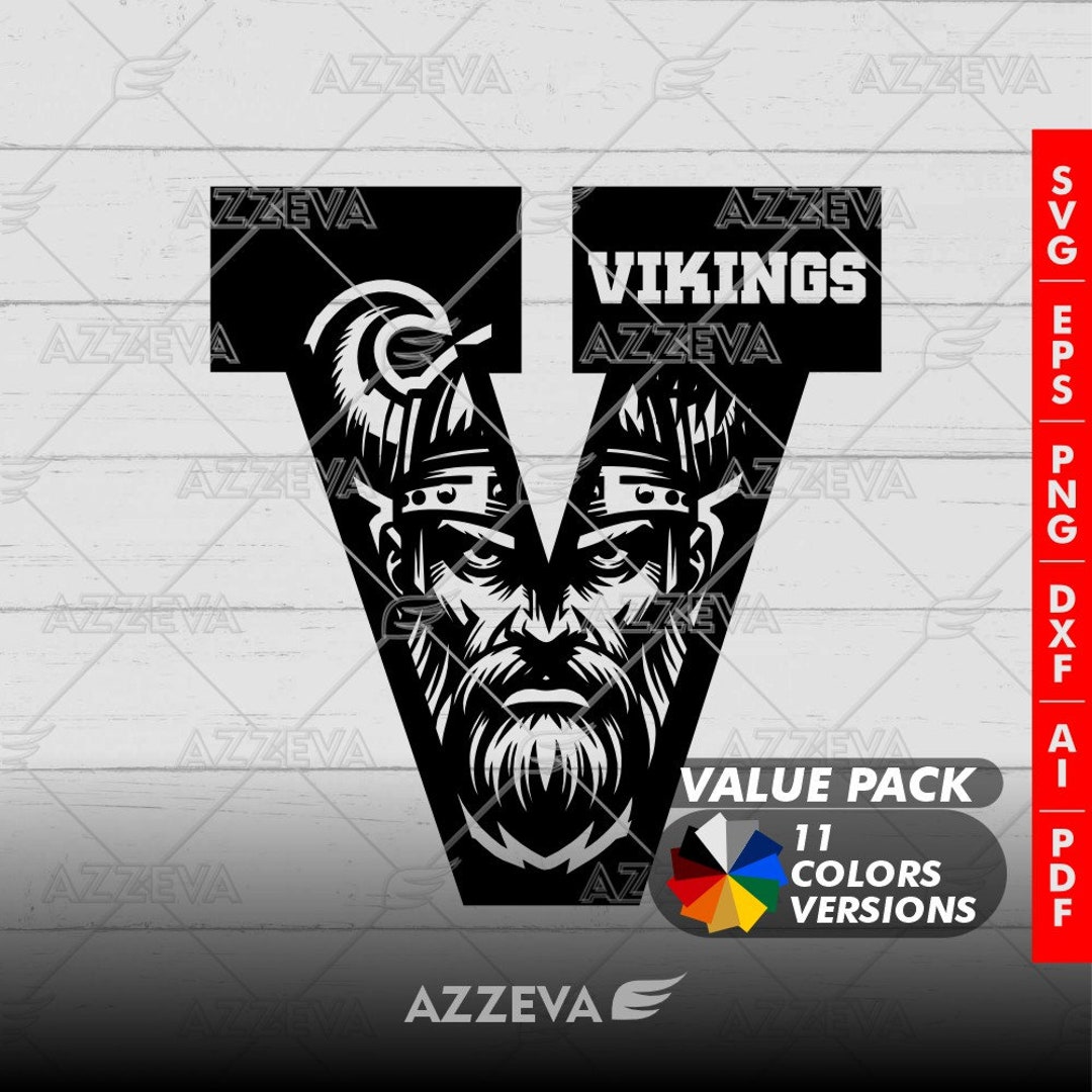 Viking in V Letter Generic Design Color Bundle - 11 Colors in SVG, PNG ...