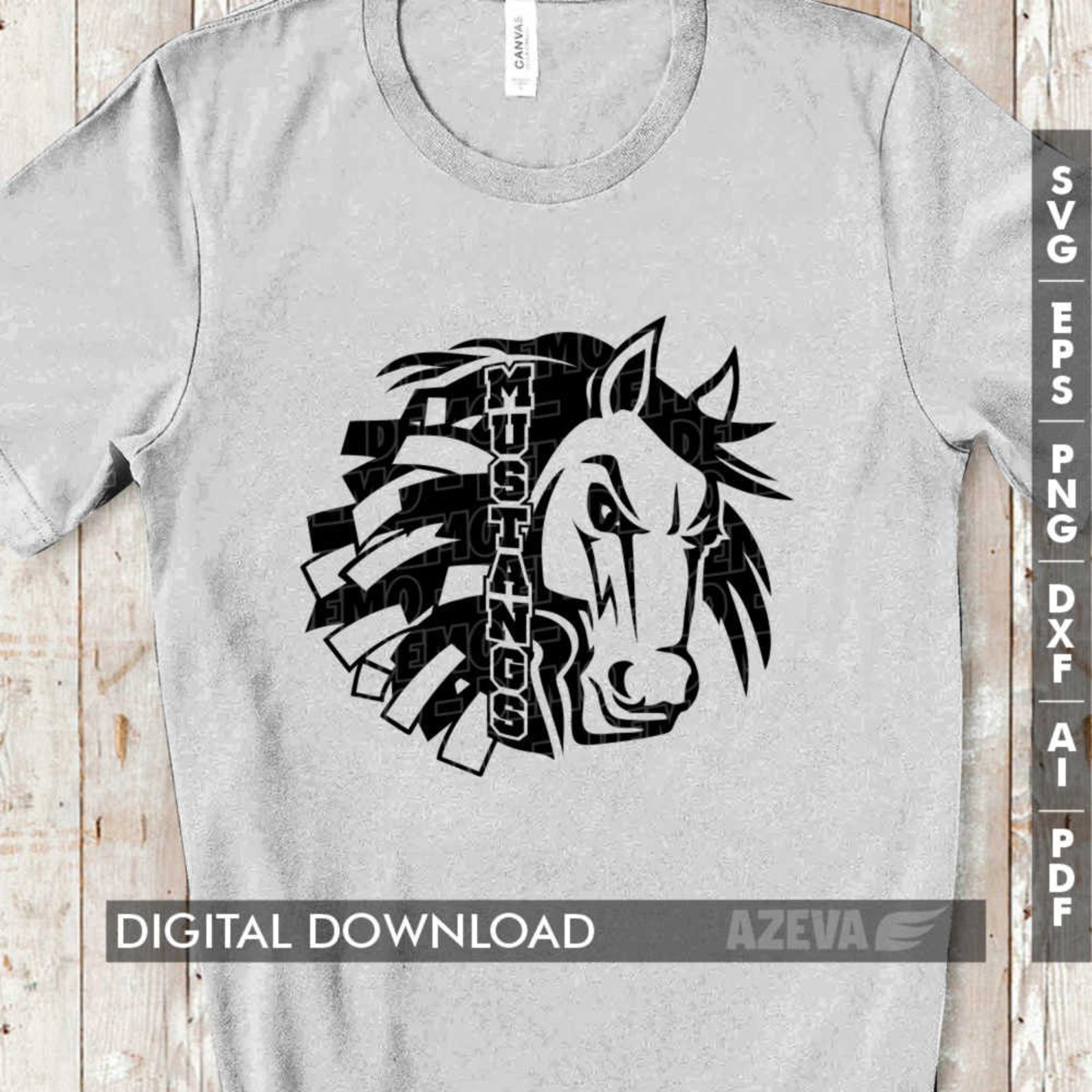 Mustang-cheerleading-design Png, Eps, Ai, Dxf, Png, Pdf, Jpg and Svg ...