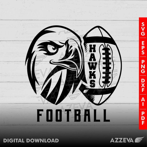 Hawks Football Design Png Eps Ai Dxf Png Pdf Jpg and Svg - Etsy