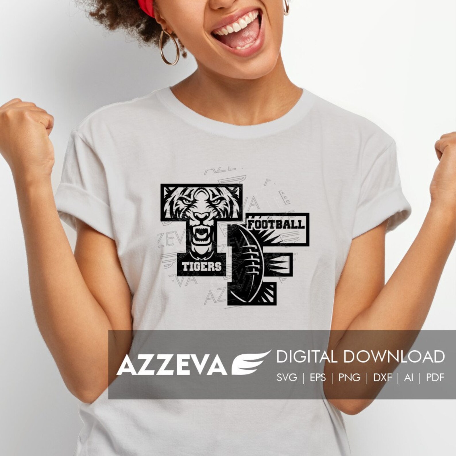 Tiger-football-design Png Eps Ai Dxf Png Pdf Jpg and Svg - Etsy Canada