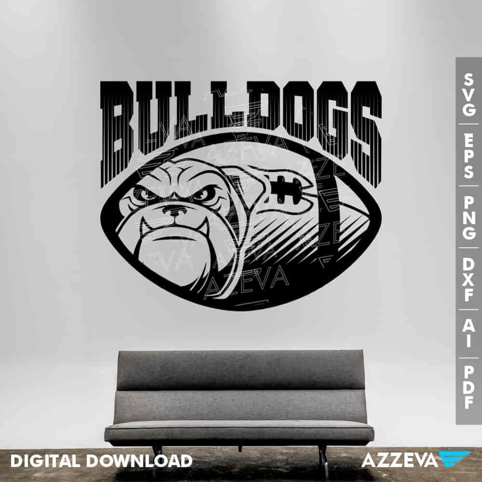 Bulldogs Football Design Png, Eps, Ai, Dxf, Png, Pdf, Jpg and Svg Files ...