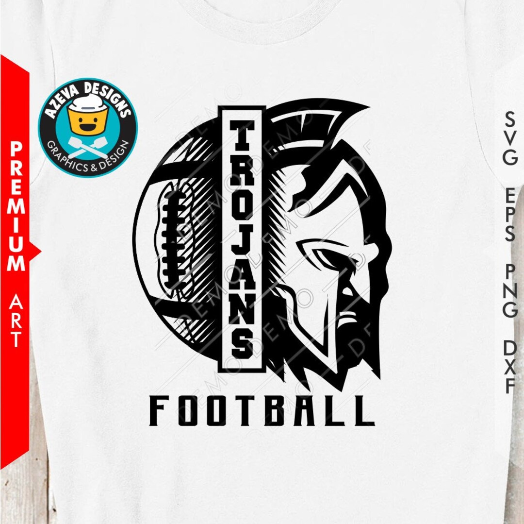Trojan Football 'team Spirit' Svg, Eps, Png and Dxf Files - 10631 - Etsy
