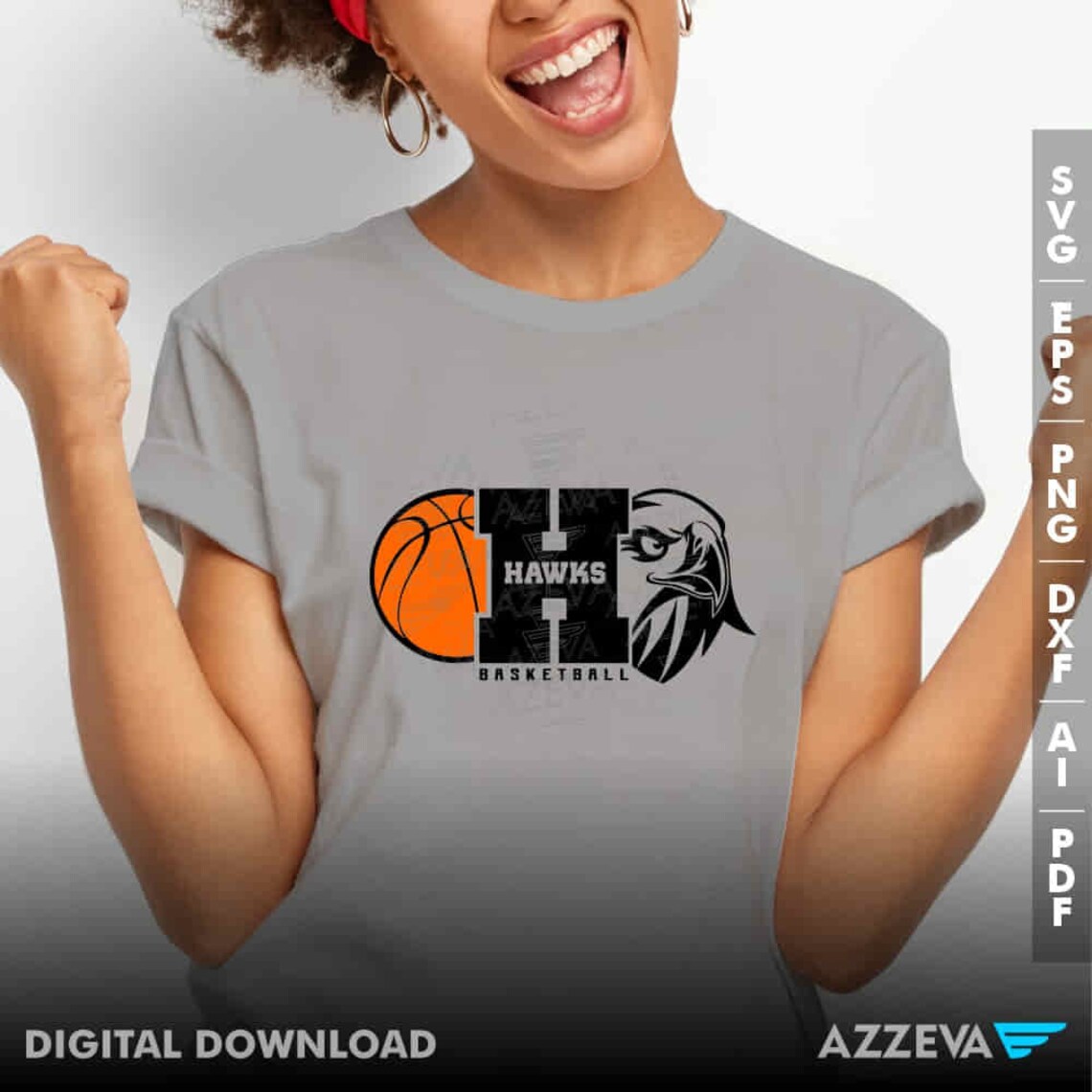 Hawks Basketball Design (svg, Png, Eps, Ai, Dxf, Pdf, Jpg) Digital ...