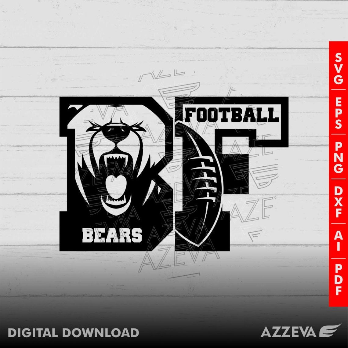 Bear-football-design Png, Eps, Ai, Dxf, Png, Pdf, Jpg and Svg Files for ...