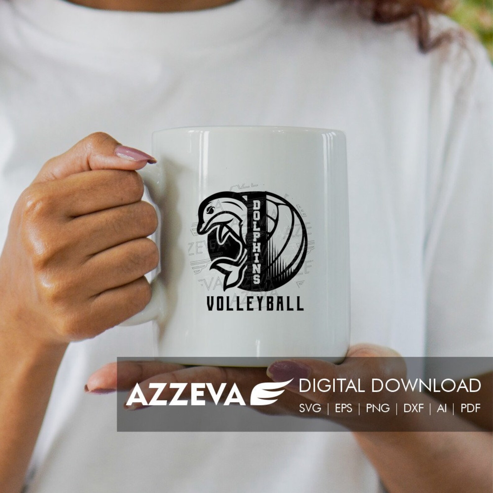 Dolphins Volleyball Design Png, Eps, Ai, Dxf, Png, Pdf, Jpg and Svg ...