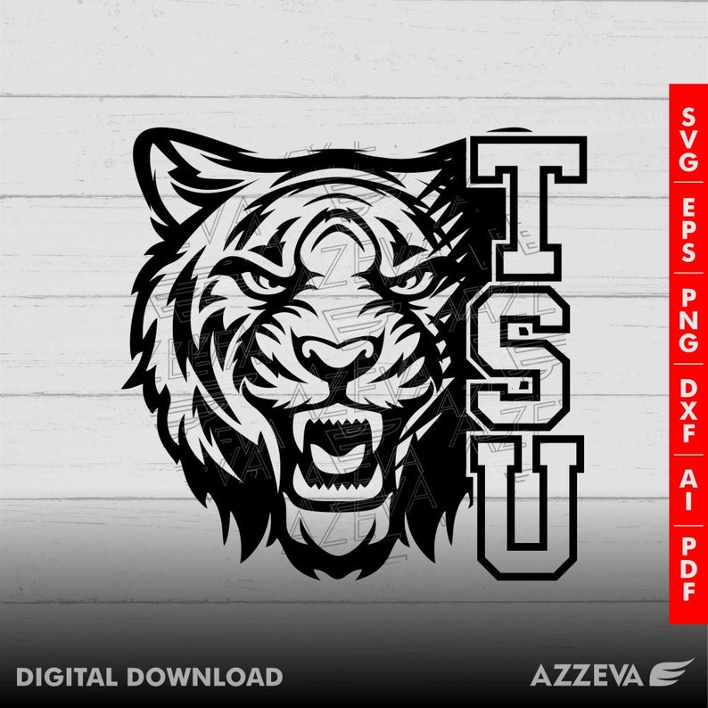Tiger-in-tsu-letters-design Png Eps Ai Dxf Png Pdf Jpg - Etsy