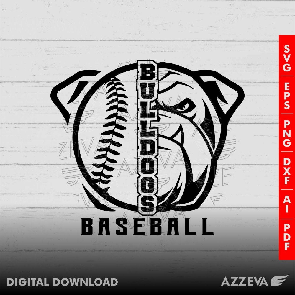 Bulldog Baseball Mascot Clipart