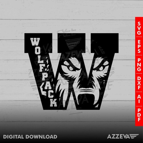 Wolfpack Football Svg Dxf Png Eps Cricut Cutfile School - Etsy