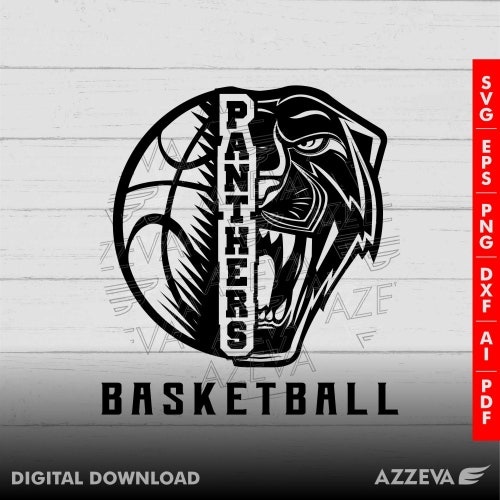 Panther-basketball-design Png Eps Ai Dxf Png Pdf Jpg and - Etsy