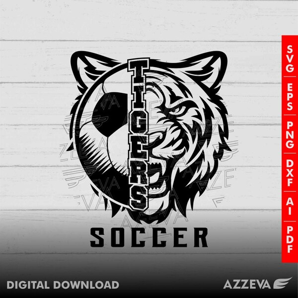Tiger Soccer Logo - Etsy