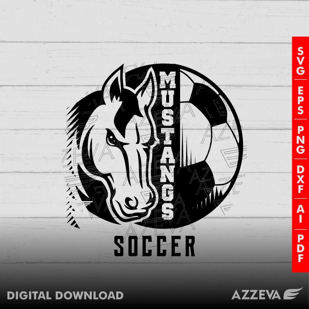 Mustang-soccer-design Png Eps Ai Dxf Png Pdf Jpg and Svg - Etsy
