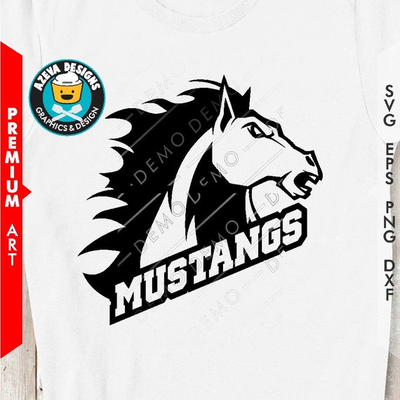 Drawing & Drafting Mustang Sports Logo Mascot Team Digital Download SVG ...