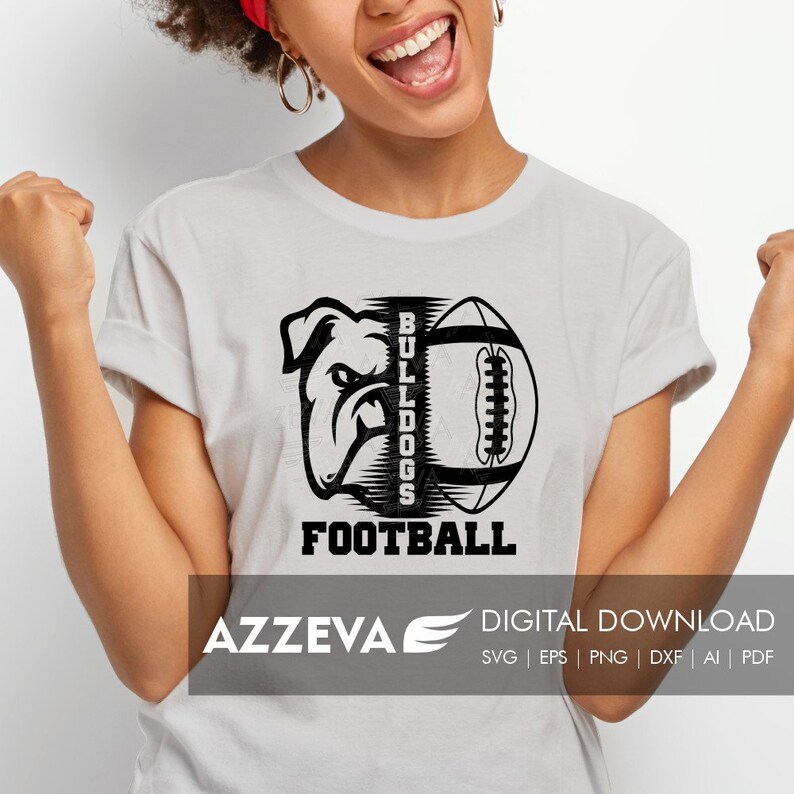 Bulldog-head-football-mascot Svg Png Eps Ai Dxf Png Pdf - Etsy