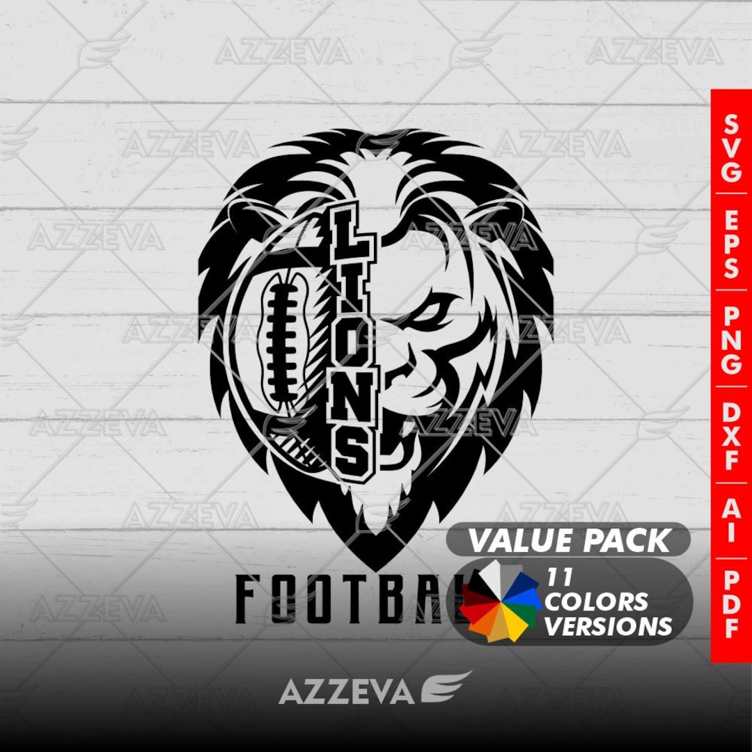 Lion Football Generic Design Color Bundle - 11 Colors in SVG, PNG and ...