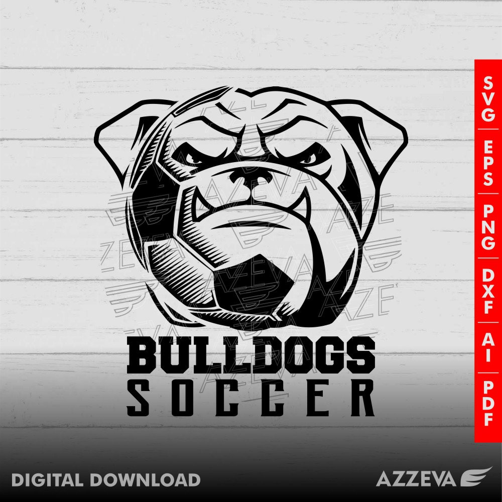 Bulldog-soccer-design Png Eps Ai Dxf Png Pdf Jpg and Svg - Etsy Australia