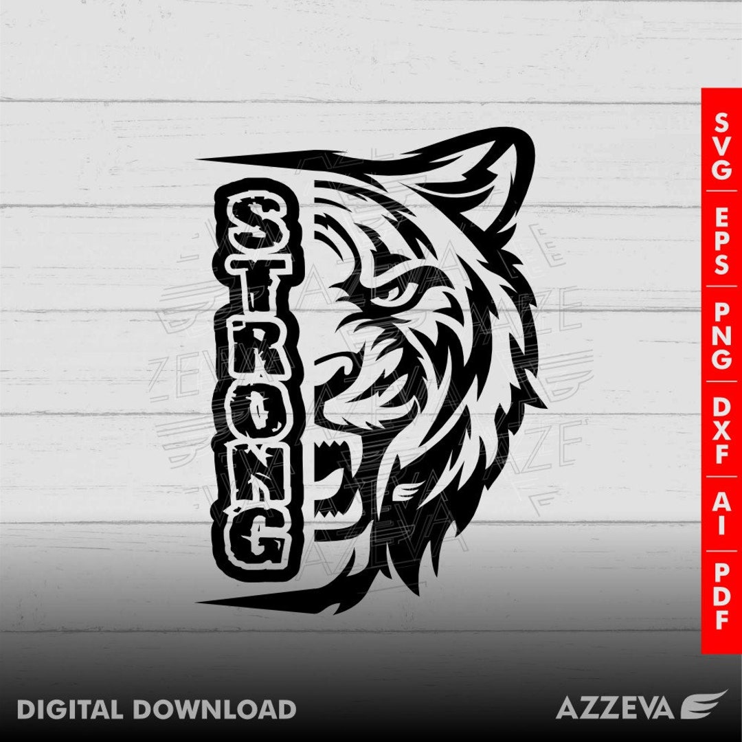 Tiger-head-strong-supporter Svg, Png, Eps, Ai, Dxf, Png, Pdf, Jpg and ...
