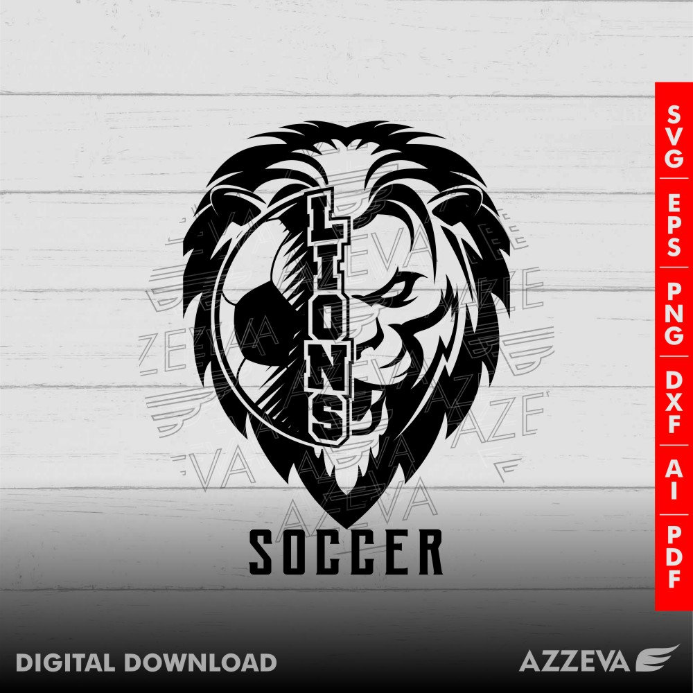 Lion With Soccer Ball Logo
