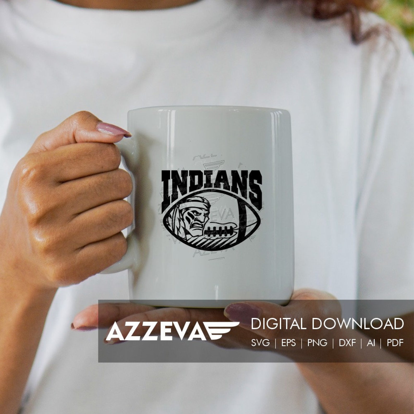 Indians Football Design Png, Eps, Ai, Dxf, Png, Pdf, Jpg and Svg Files ...