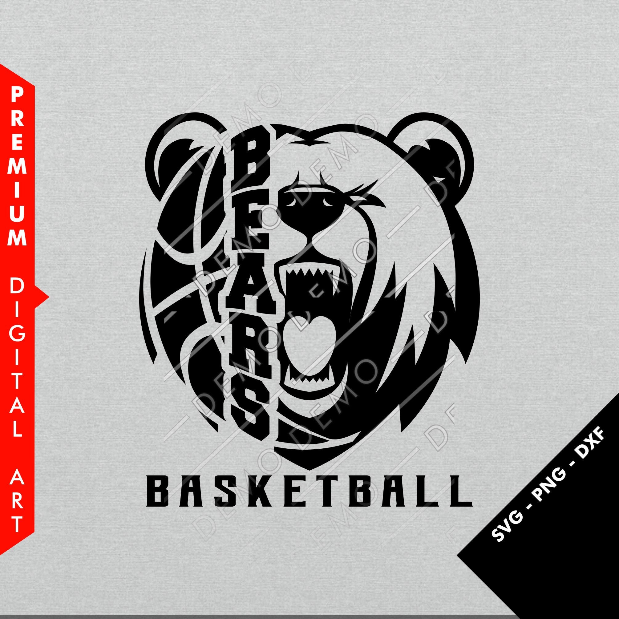 Bears Basketball Design SVG PNG and DXF files 10188 | Etsy