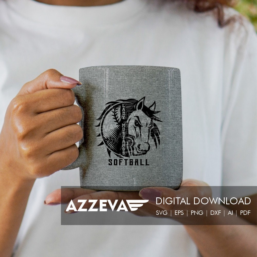 Lady Mustangs Softball Design Png Eps Ai Dxf Png Pdf Jpg - Etsy