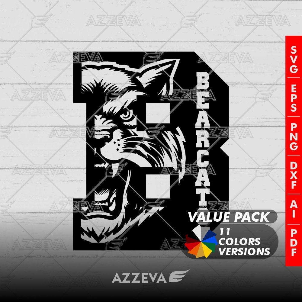 Bearcat Letter B Design – 11 Colors, SVG PNG Bundle (digital Download ...