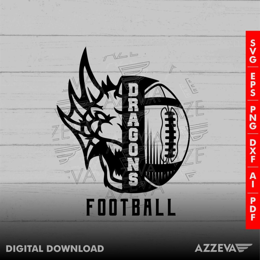 Dragons Football Design Png, Eps, Ai, Dxf, Png, Pdf, Jpg and Svg Files ...