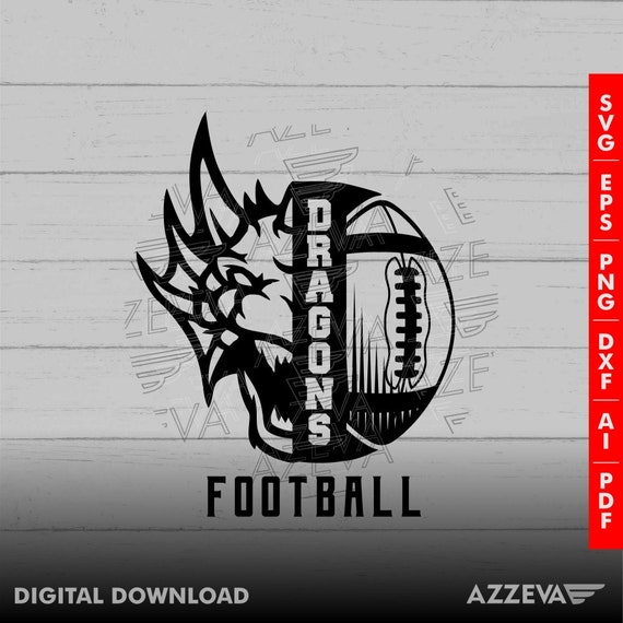 Dragons Football Design Png Eps Ai Dxf Png Pdf Jpg and - Etsy