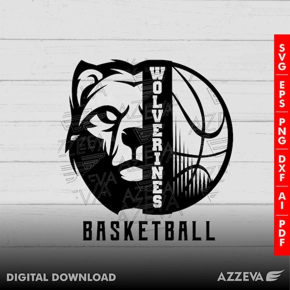Wolverines Basketball Design Png Eps Ai Dxf Png Pdf Jpg - Etsy