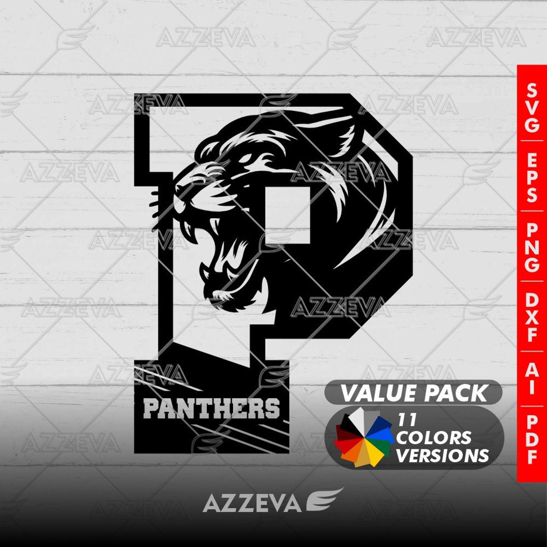 Panther in P Letter Generic Design Color Bundle - 11 Colors in SVG, PNG ...