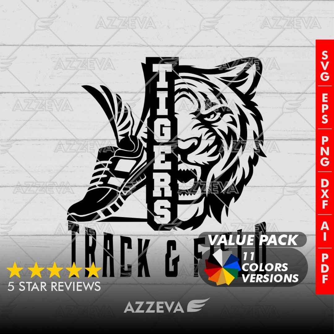 Tiger Track-field Generic Design Color Bundle - 11 Colors in SVG, PNG ...
