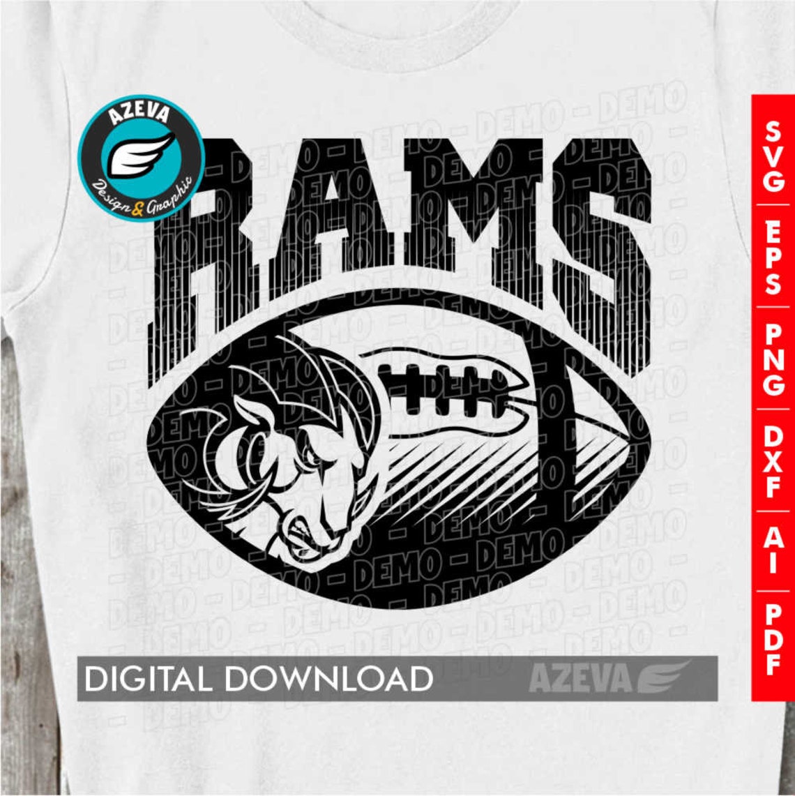 Rams Football Svgmascot Ballrams Football T-shirt | Etsy