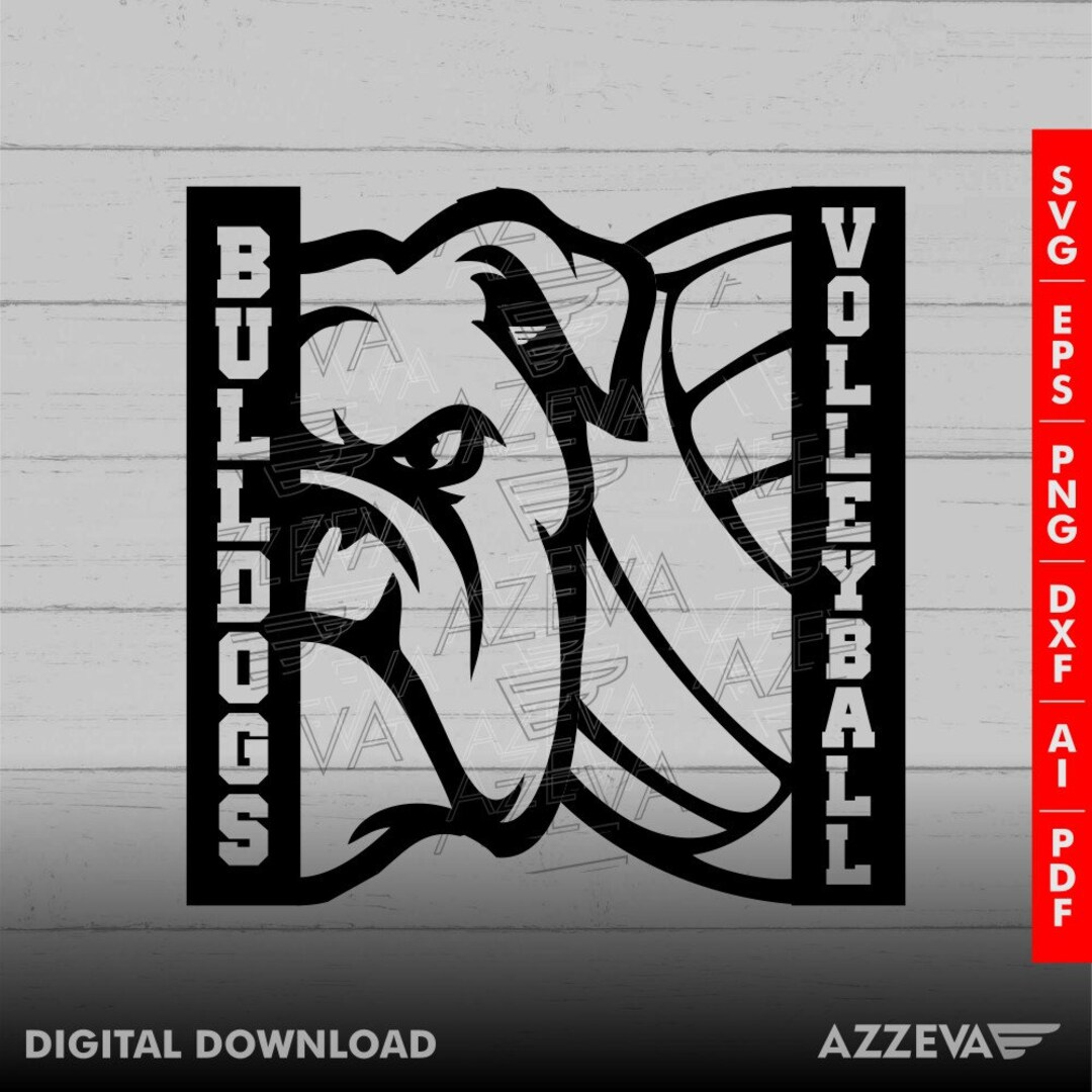 Bulldogs Volleyball Design Png, Eps, Ai, Dxf, Png, Pdf, Jpg and Svg ...