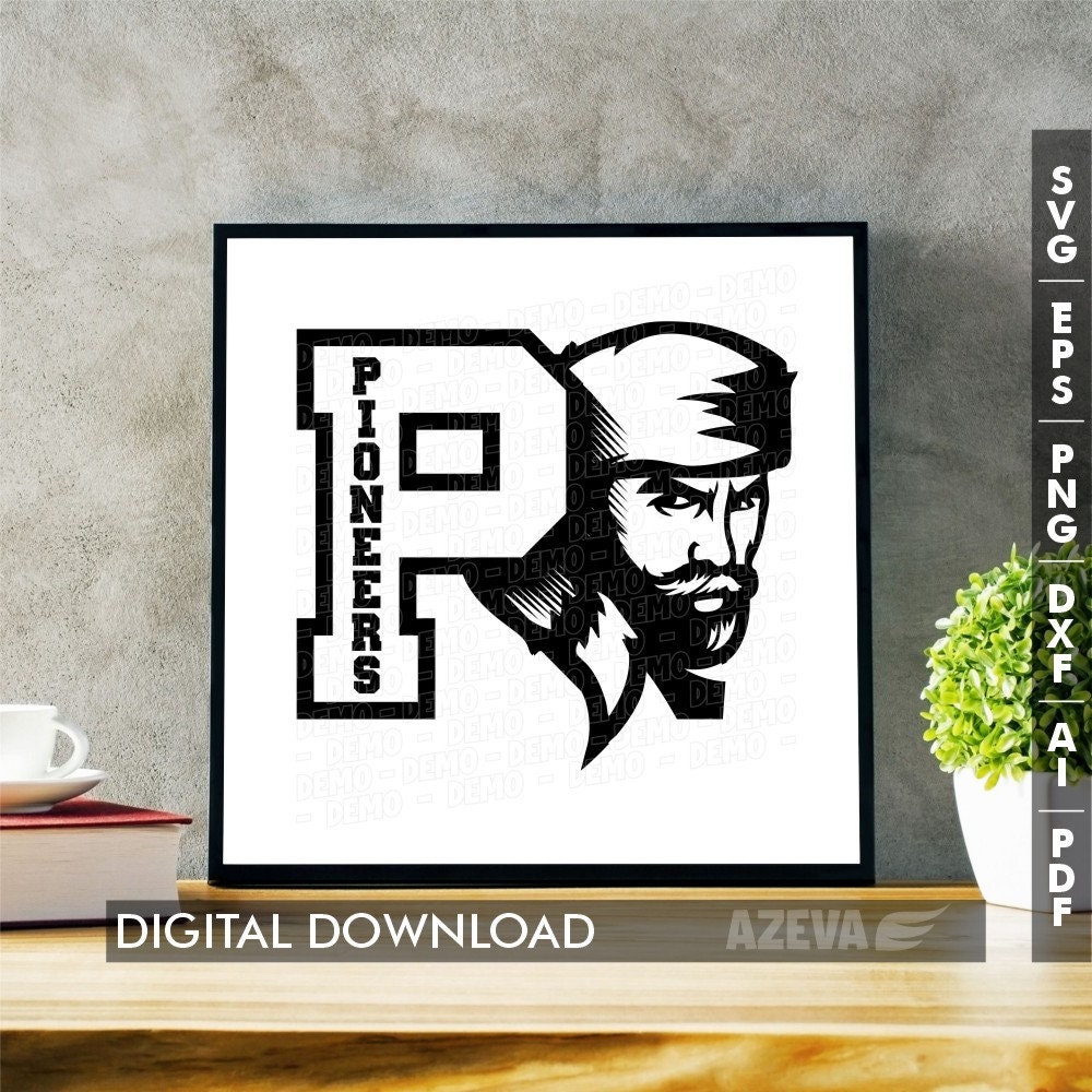 Pioneers Team Logo Svgmascot Beside Letterpioneers Team Logo | Etsy