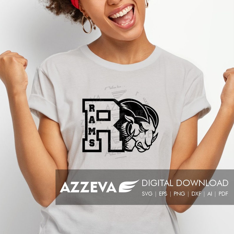 Ram-with-r-letter-design Png Eps Ai Dxf Png Pdf Jpg and - Etsy