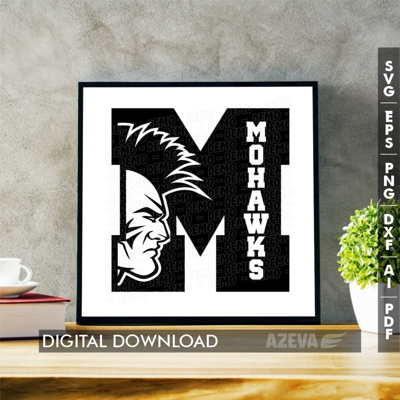 Mohawks Svg Ai Png Eps Dxf and Pdf Files Sport Team Logo - Etsy