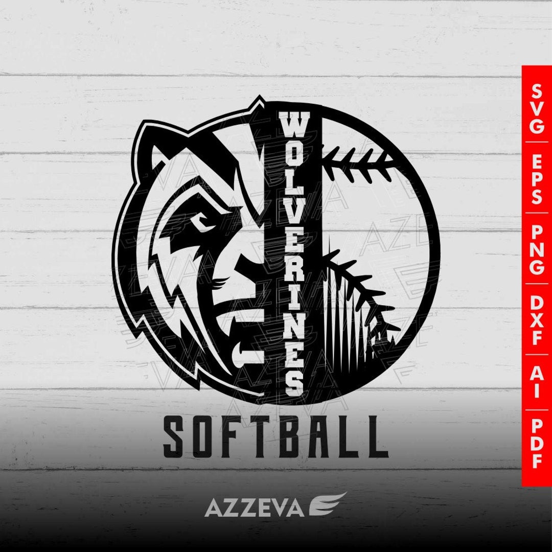 Wolverine Softball Digital Files Sport Mascot Svg, Png, Jpg, ... - T ...