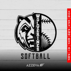 Wolverine Softball Digital Files Sport Mascot Svg, Png, Jpg, ... - T ...