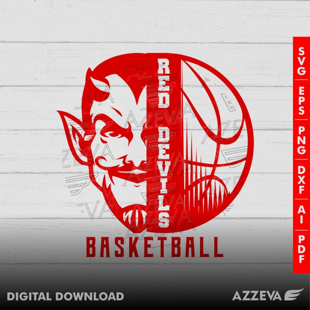 Red Devils Basketball Design Png, Eps, Ai, Dxf, Png, Pdf, Jpg and Svg ...