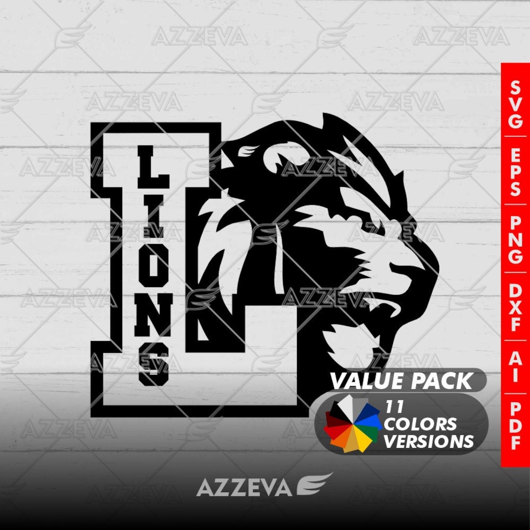 Lion With L Letter Design – 11 Colors, SVG PNG Formats (digital ...