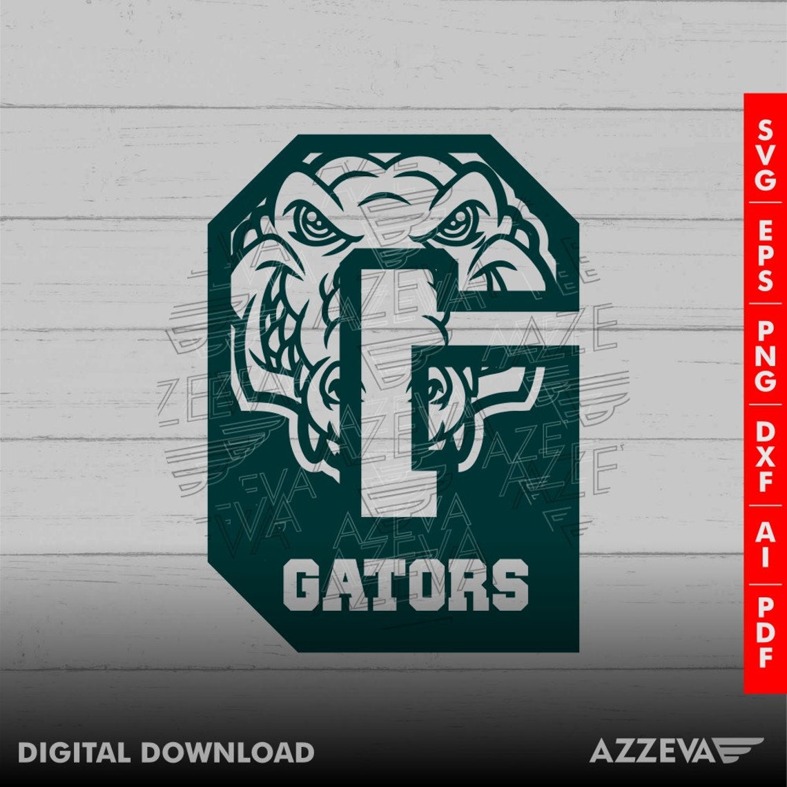 Gators in G Letter Design Png, Eps, Ai, Dxf, Png, Pdf, Jpg and Svg ...