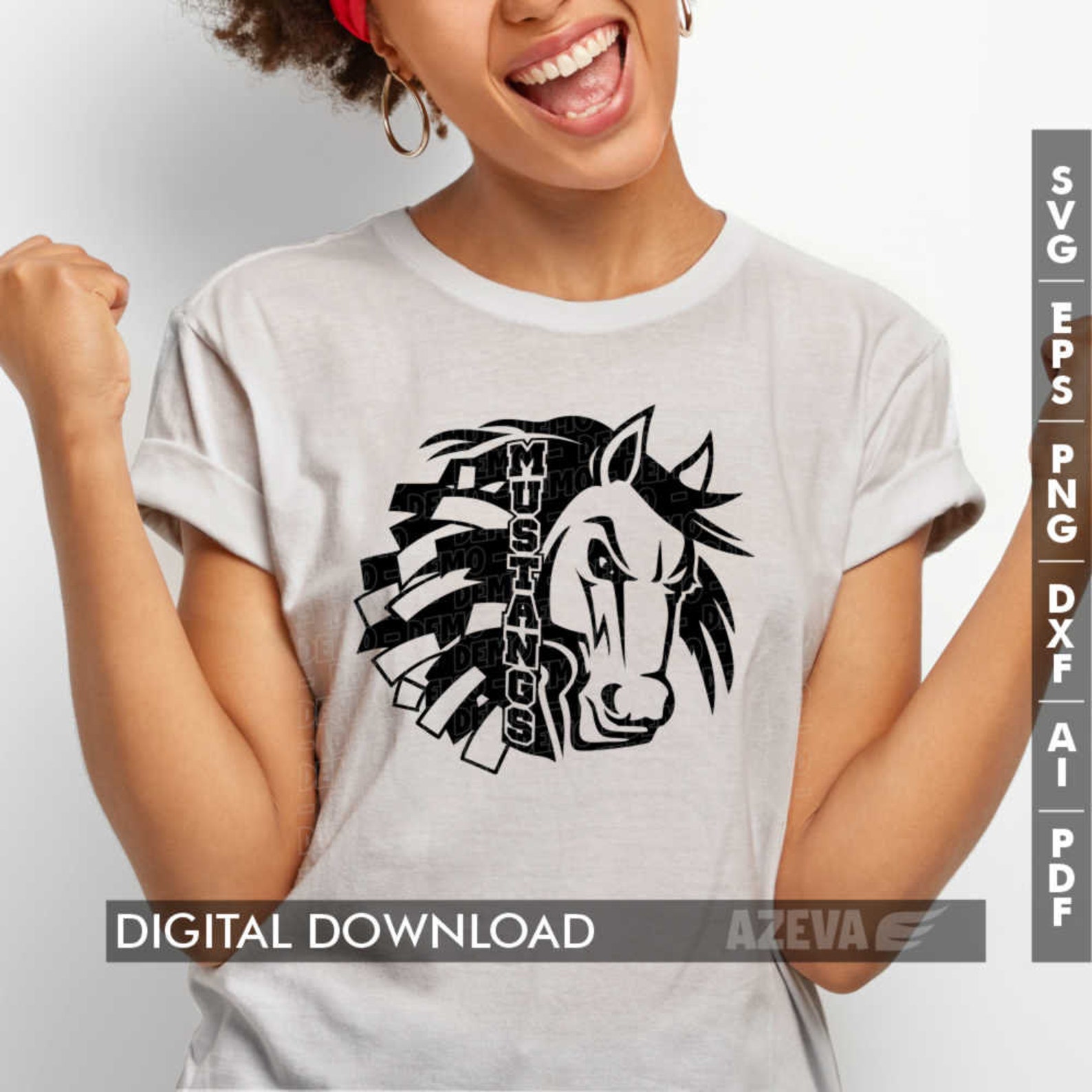 Mustang-cheerleading-design Png, Eps, Ai, Dxf, Png, Pdf, Jpg and Svg ...