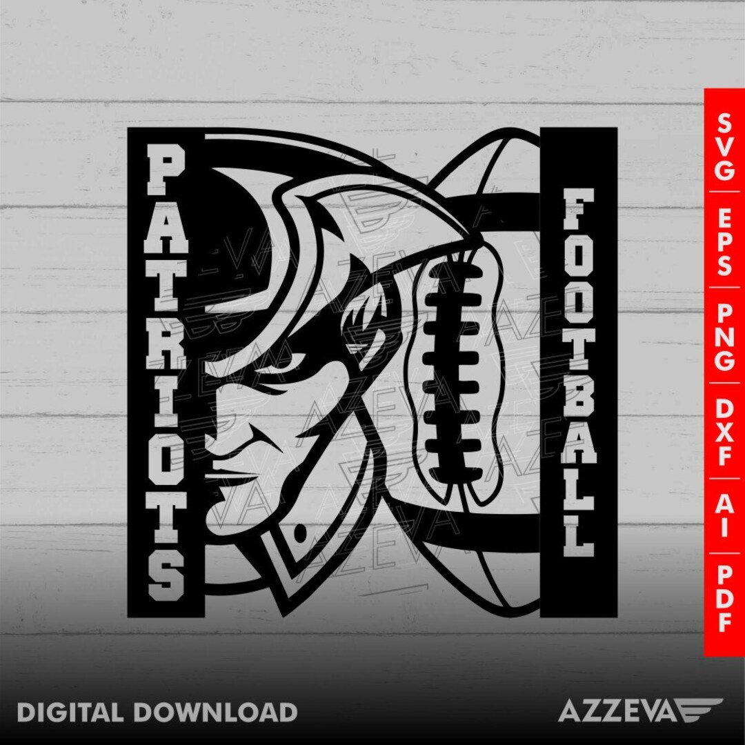 Patriots Football Design Png Eps Ai Dxf Png Pdf Jpg and - Etsy