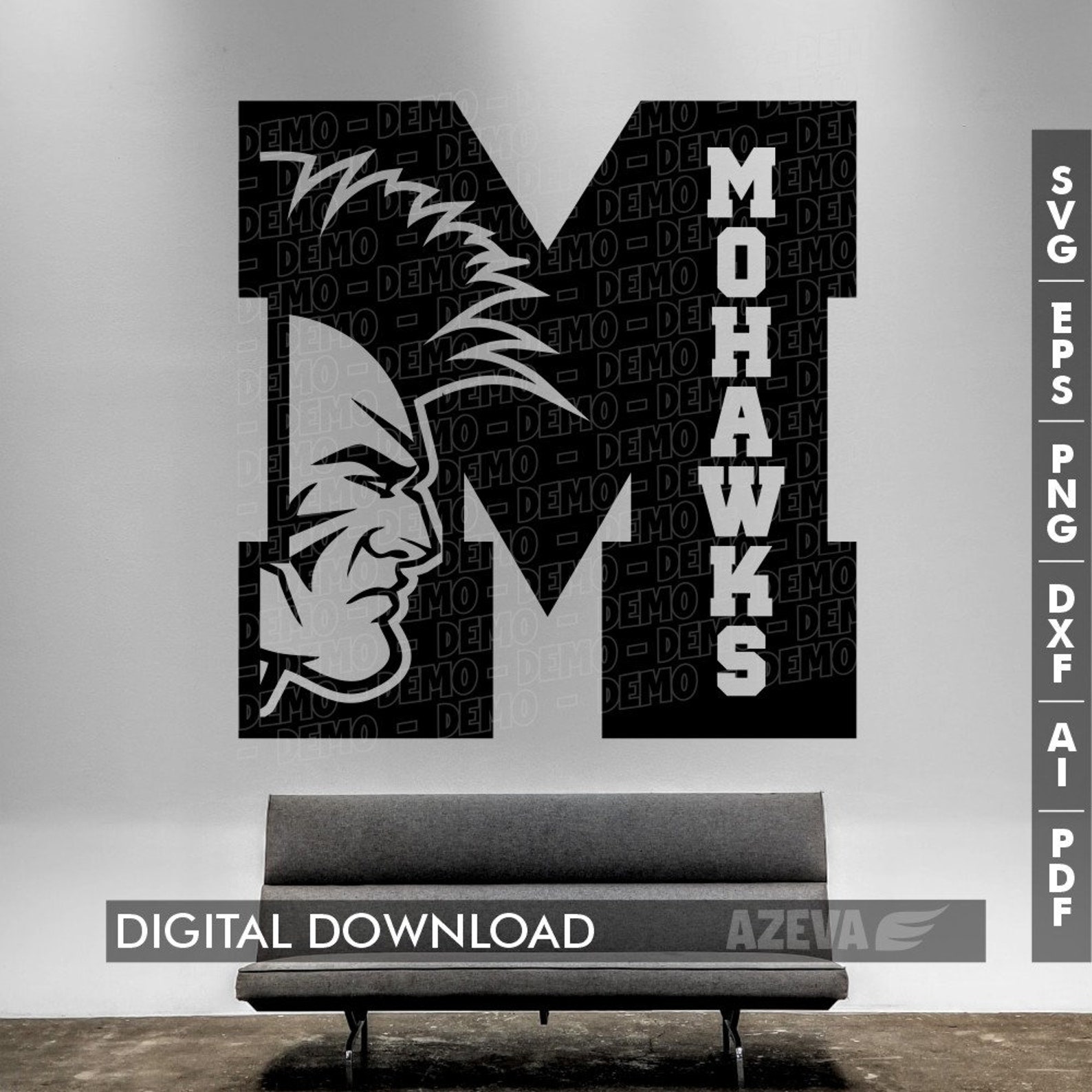 Mohawks Svg Ai Png Eps Dxf and Pdf Files Sport Team Logo - Etsy