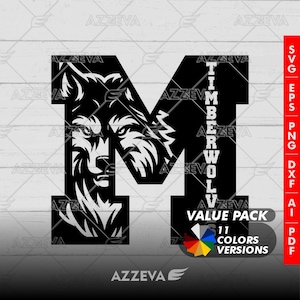 Timberwolf in M Letter Generic Design Color Bundle - 11 Colors in SVG ...