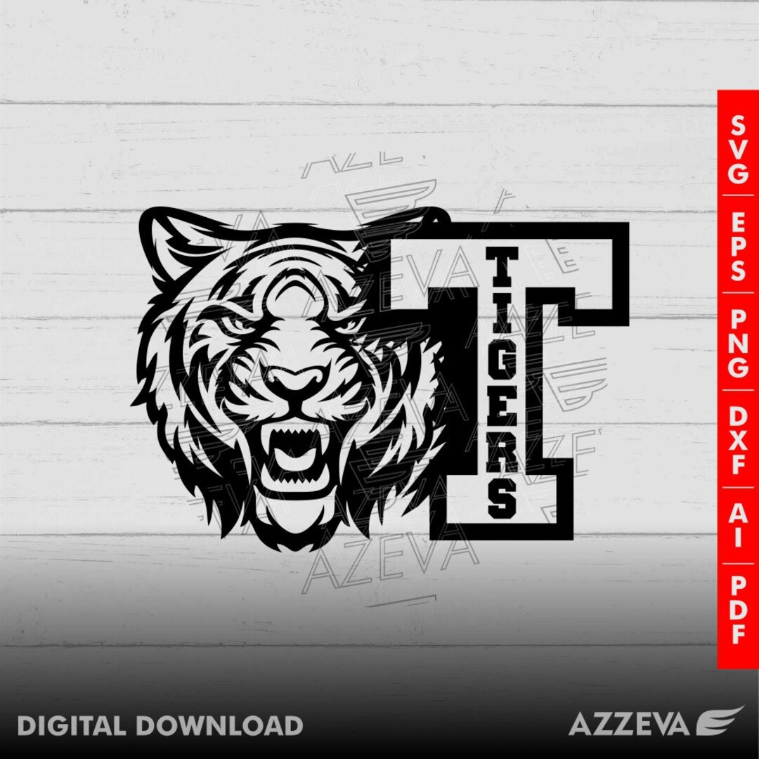 Tiger-with-t-letter-design Png, Eps, Ai, Dxf, Png, Pdf, Jpg and Svg ...