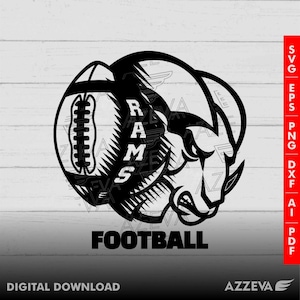 Rams Football Design Png, Eps, Ai, Dxf, Png, Pdf, Jpg and Svg Files for ...