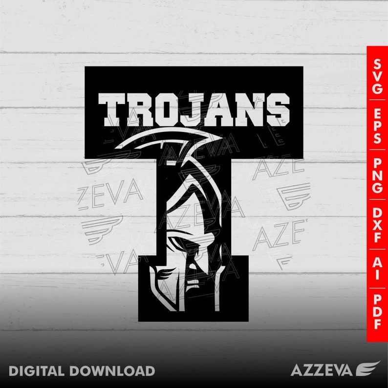 Trojans T Letter Design, Cricut Cut File (SVG, PNG, PDF) - Etsy