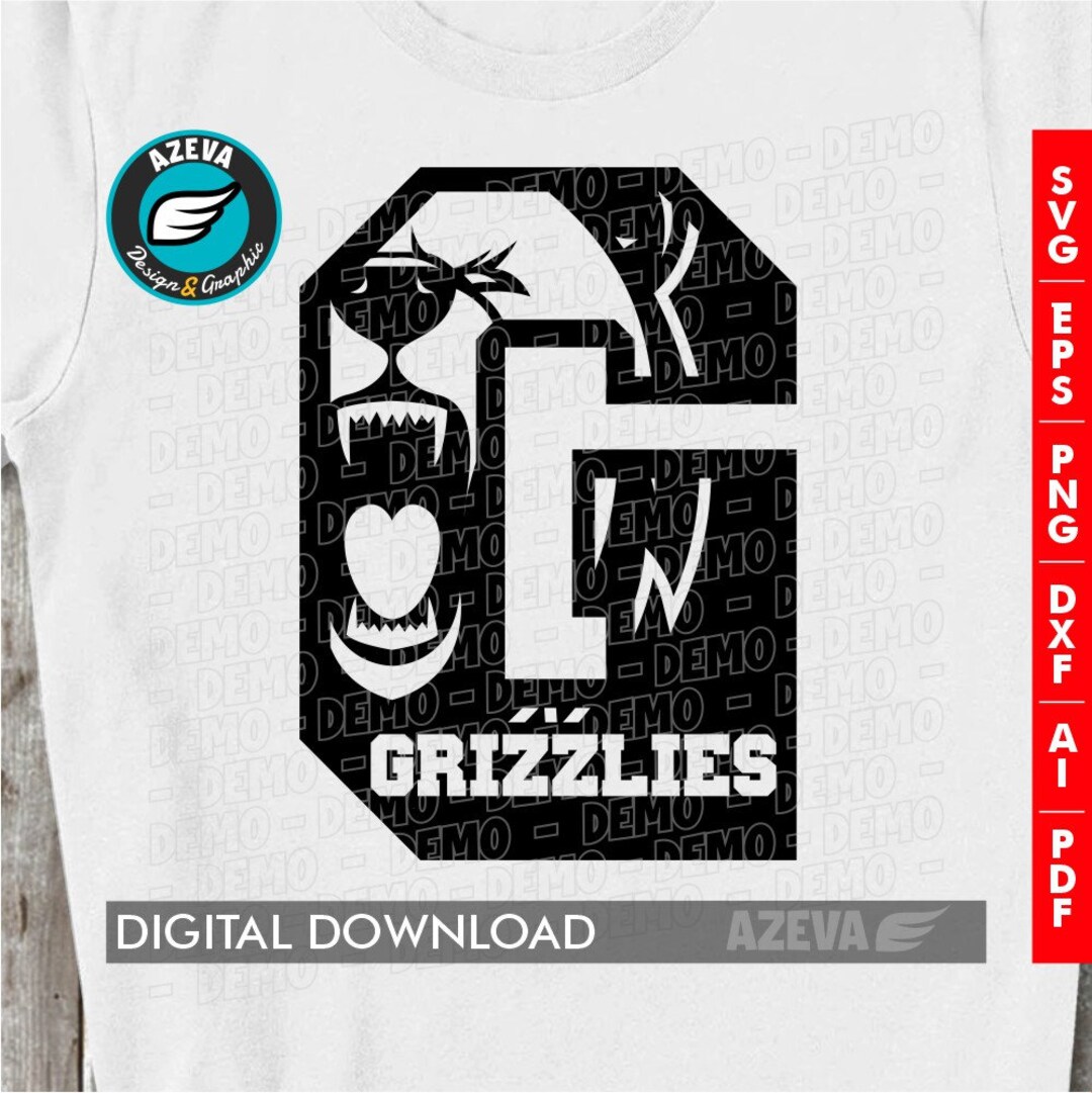 Grizzlies Team Logo SVG, Mascot Letter, T-shirt Design (digital ...